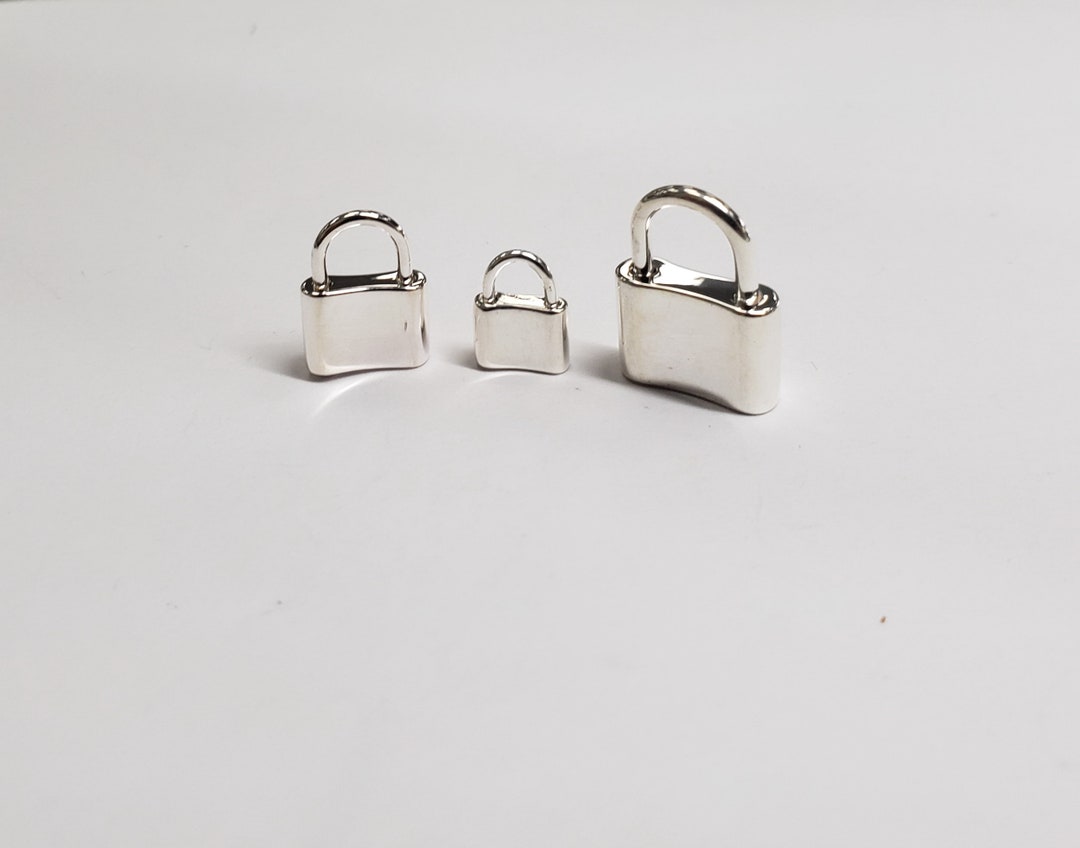 Sterling Silver Padlock Clasp, Pad Lock, 3 Sizes, Small, Medium, Large ...