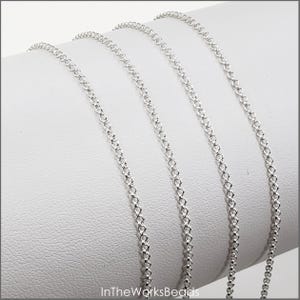 1.5mm Double Cable Chain, Sterling Silver, 14k Gold Filled, Italy, Foot ...