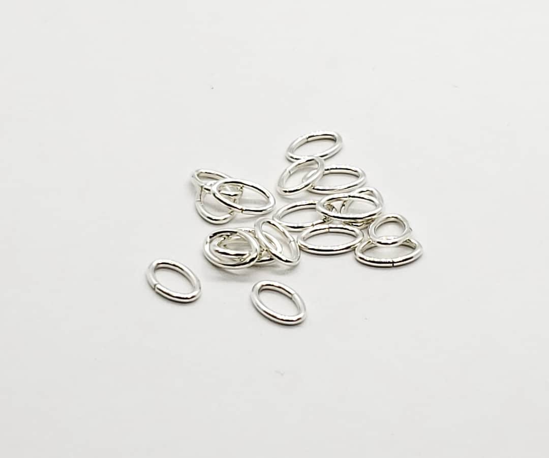 Sterling Silver Oval Open Ring, 19.5 Gauge, 5mm X 7.5mm | 20 Piece | Bulk Savings on 100, 300 ...