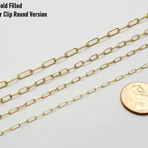 14k Gold Filled Paper Clip Chain Elongated Rectangle Oval - Etsy