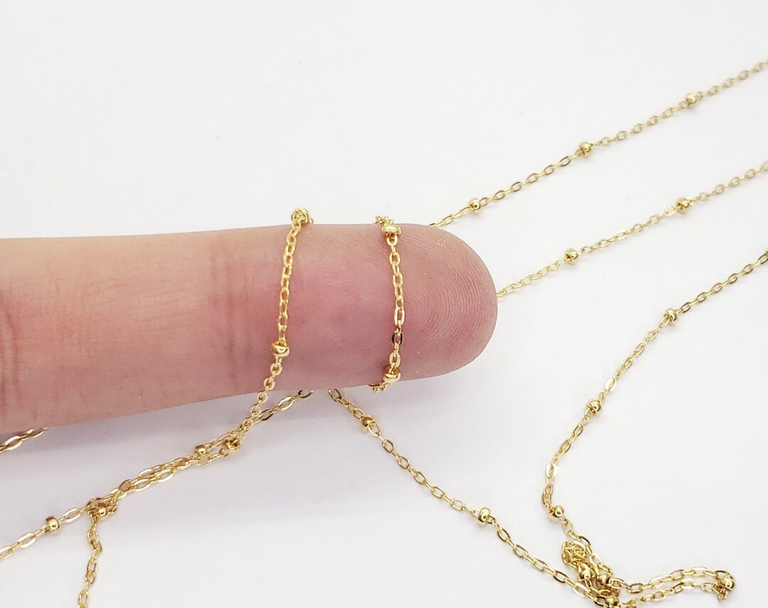 1.1mm Drawn Flat Cable Satellite Chain, Sterling Silver or 14k Gold ...