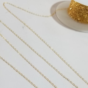 14k Gold Filled Cable Chain, 1.3mm, Made in the USA, Flat or Round Wire ...
