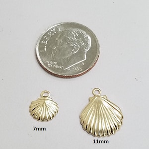 14k Gold Filled Charm | Clam Shell 7mm, 11mm, 15mm | Lightweight ...