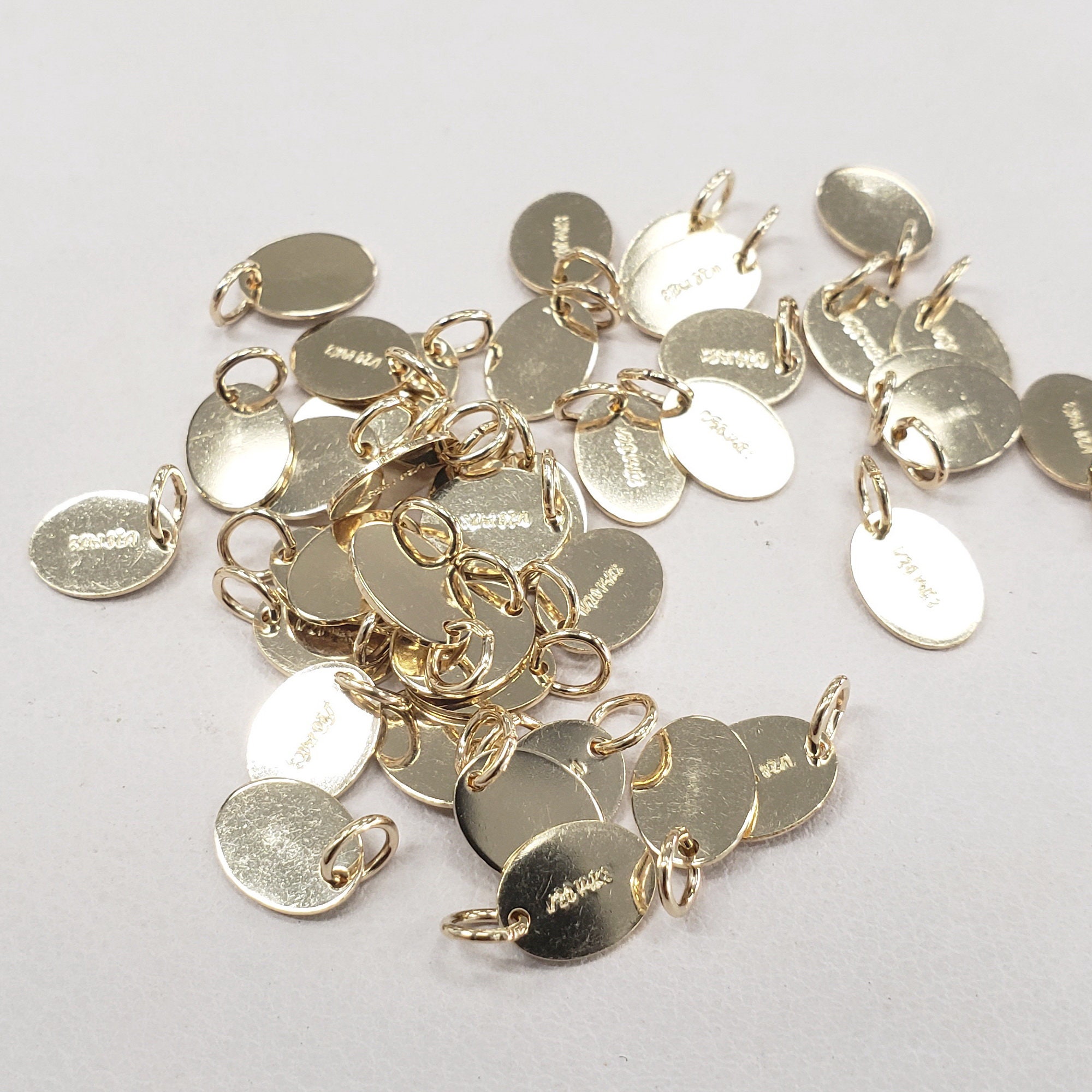 14k Gold Filled Oval Tags 7mm X 5.5mm Small Size Made in - Etsy