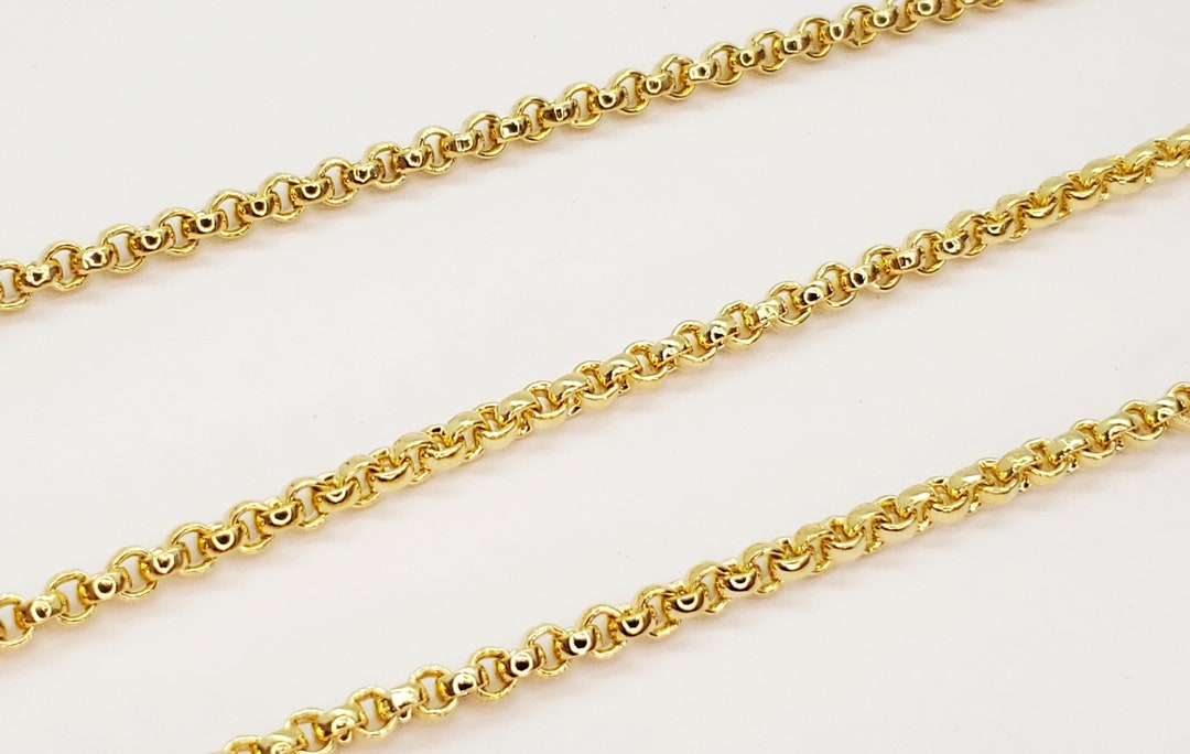 14k Gold Filled 3.5mm Rolo Chain, Smooth, Durable, Sold by the Foot ...