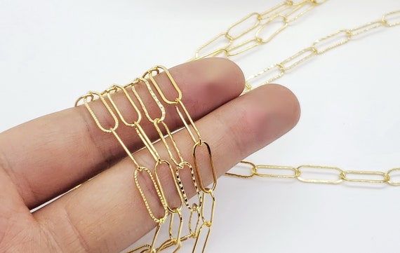14k Gold Filled Rectangle Oval Paper Clip Chain 5mm X 15.5mm - Etsy