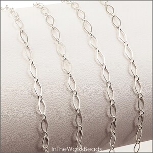 2.7mm X 5mm Flat Diamond Shape Long and Short Chain 1:1 Ratio, Sterling ...