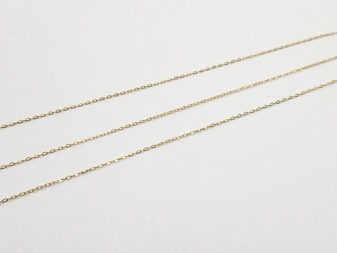 14k Gold Filled Flat Drawn Cable Chain 1mm X 1.6mm Elongated | Etsy