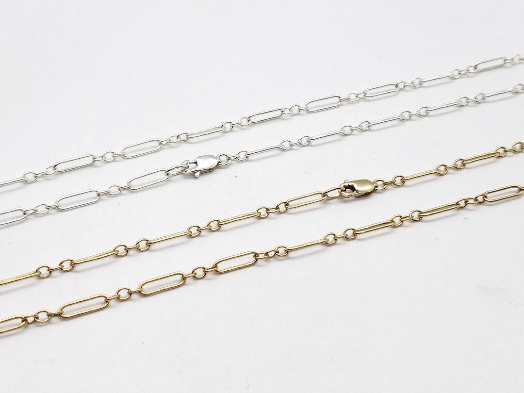 Large Long and Short Chain With Lobster, 14k Gold Filled or Sterling ...