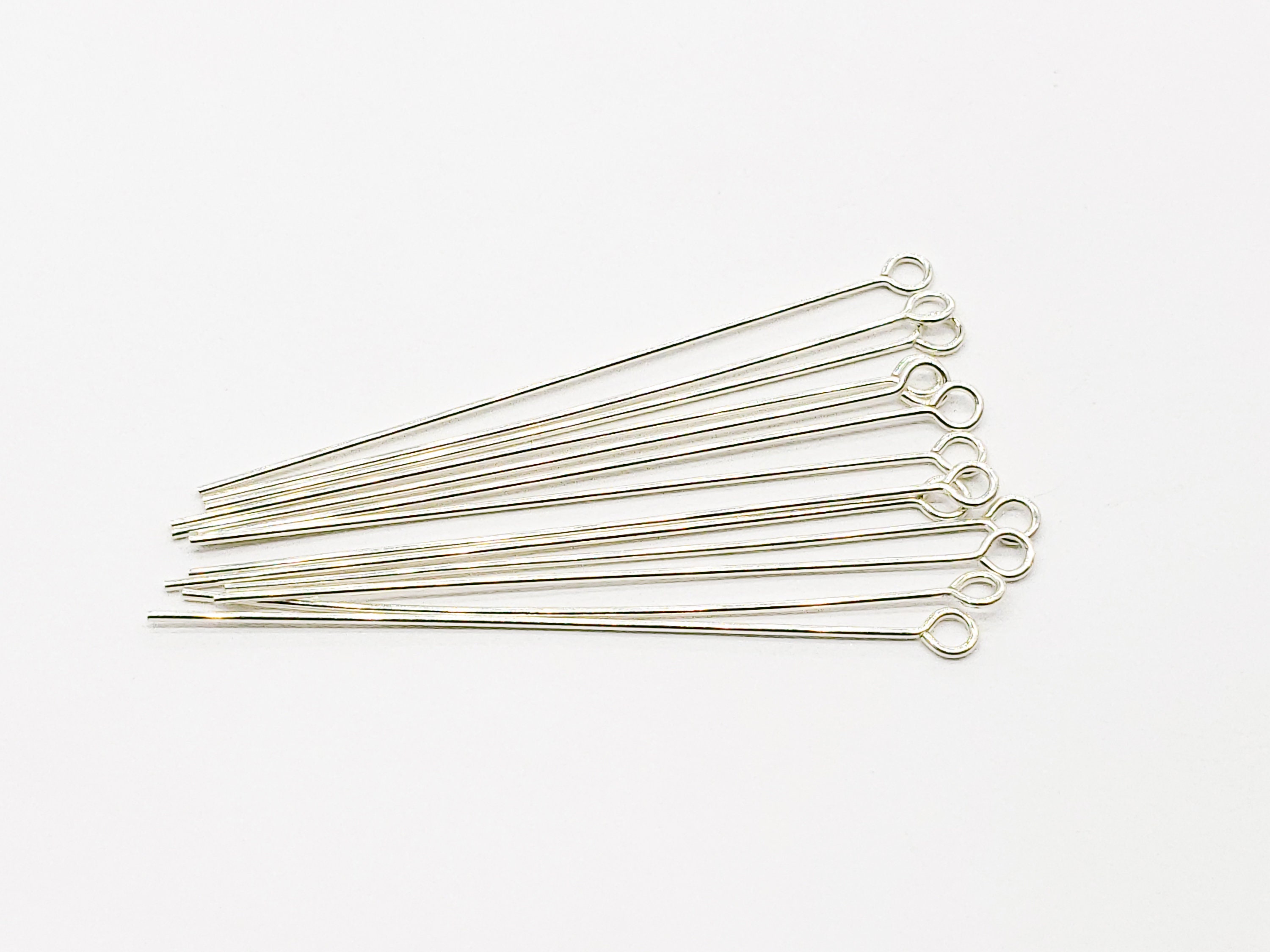 Sterling Silver Eye Pin, 24 Gauge, 1 Inch, 1.5 Inch, 2 Inch | Assorted ...