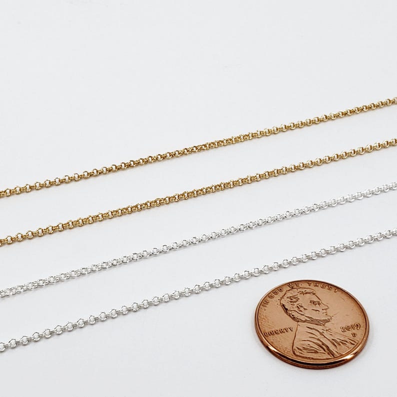 1.5mm Double Cable Chain, Sterling Silver, 14k Gold Filled, Italy, Foot ...