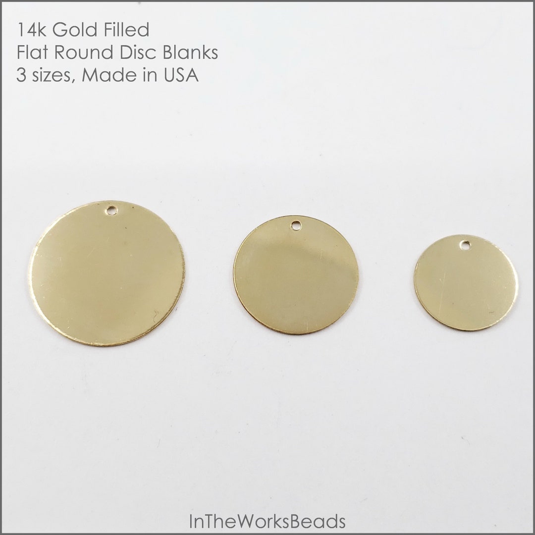 14k Gold Filled Flat Round Disc Blank 13mm, 16mm, 19mm | 24 Gauge | 1 ...