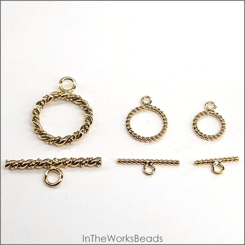 14k Gold Filled Twist Toggle Clasp 9mm, 11mm, 15mm | 1 Set | Bulk ...