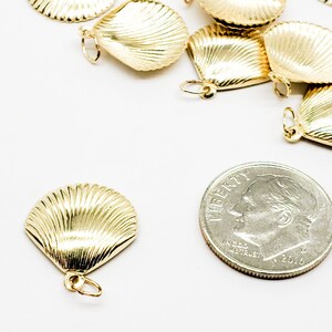 14k Gold Filled Charm | Clam Shell 15mm Shell | 1 Piece | Bulk Savings ...