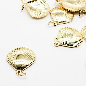 14k Gold Filled Charm | Clam Shell 7mm, 11mm, 15mm | Lightweight ...