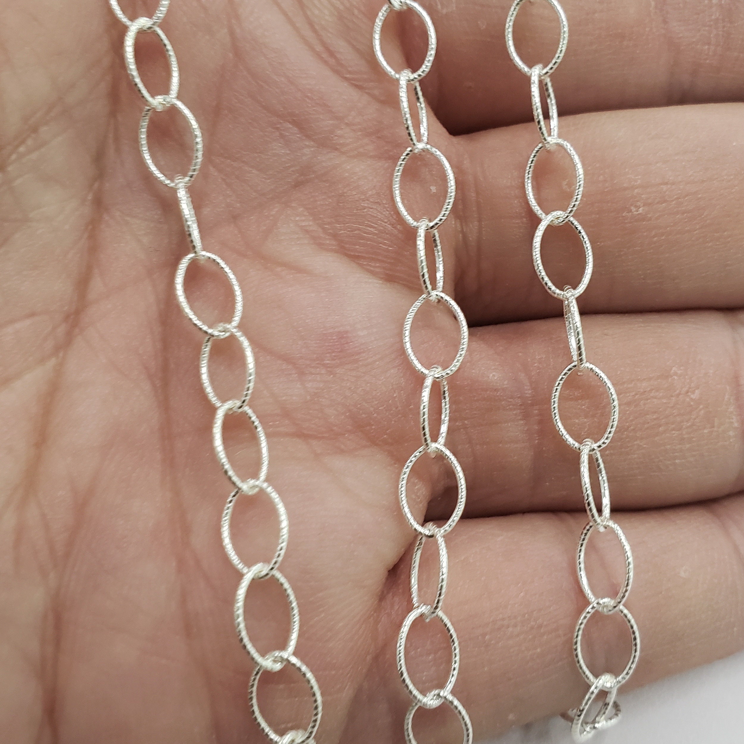 Sterling Silver Oval Cable Chain 8mm X 6mm USA Round Flat - Etsy