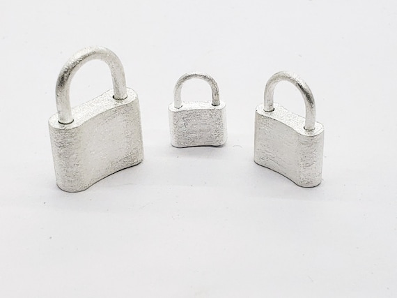 Sterling Silver Matte Padlock Clasp Pad Lock Small Medium - Etsy
