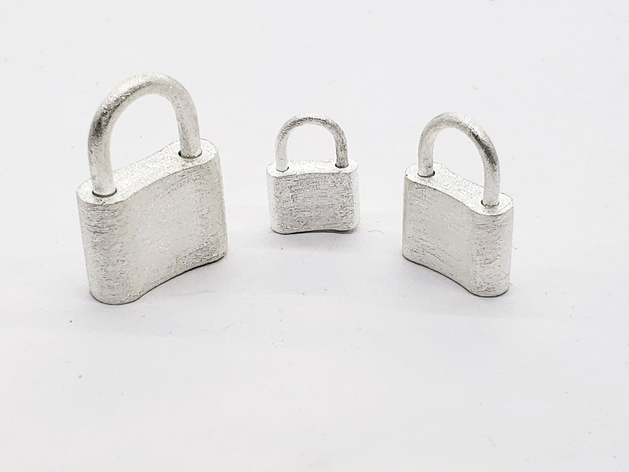 Sterling Silver Matte PadLock Clasp Pad Lock Small Medium | Etsy