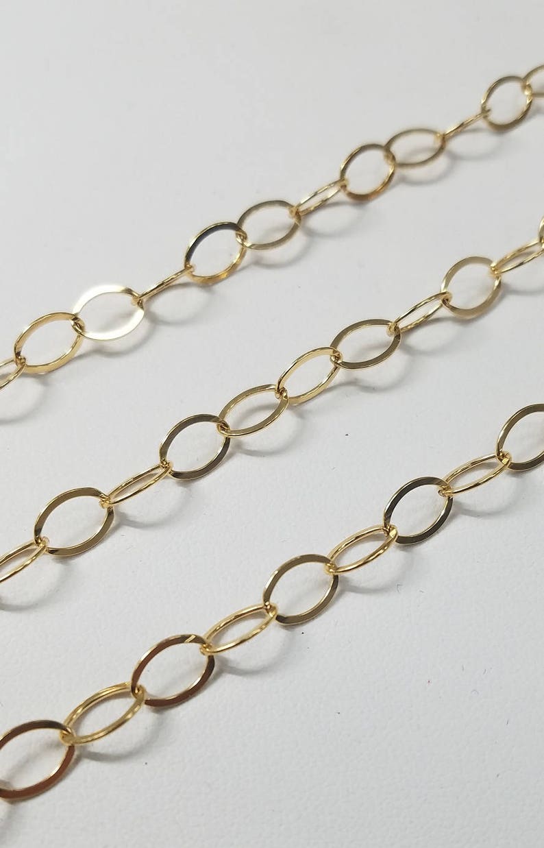 14k Gold Filled Oval Cable 8mm X 6mm USA Flat Twisted | Etsy