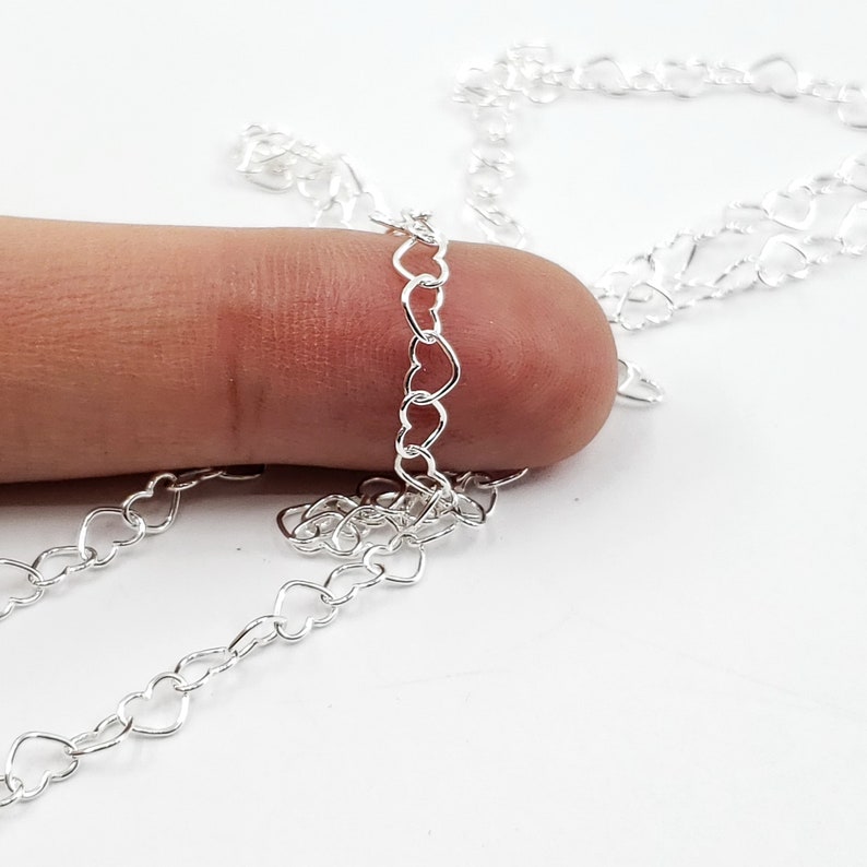 4mm X 5mm Heart Chain, Sterling Silver, 14k Gold Filled, 24 Gauge, by ...