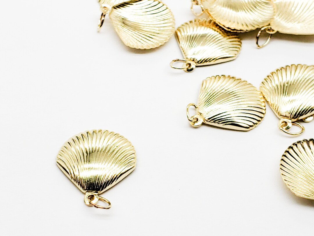 14k Gold Filled Charm | Clam Shell 15mm Shell | 1 Piece | Bulk Savings ...