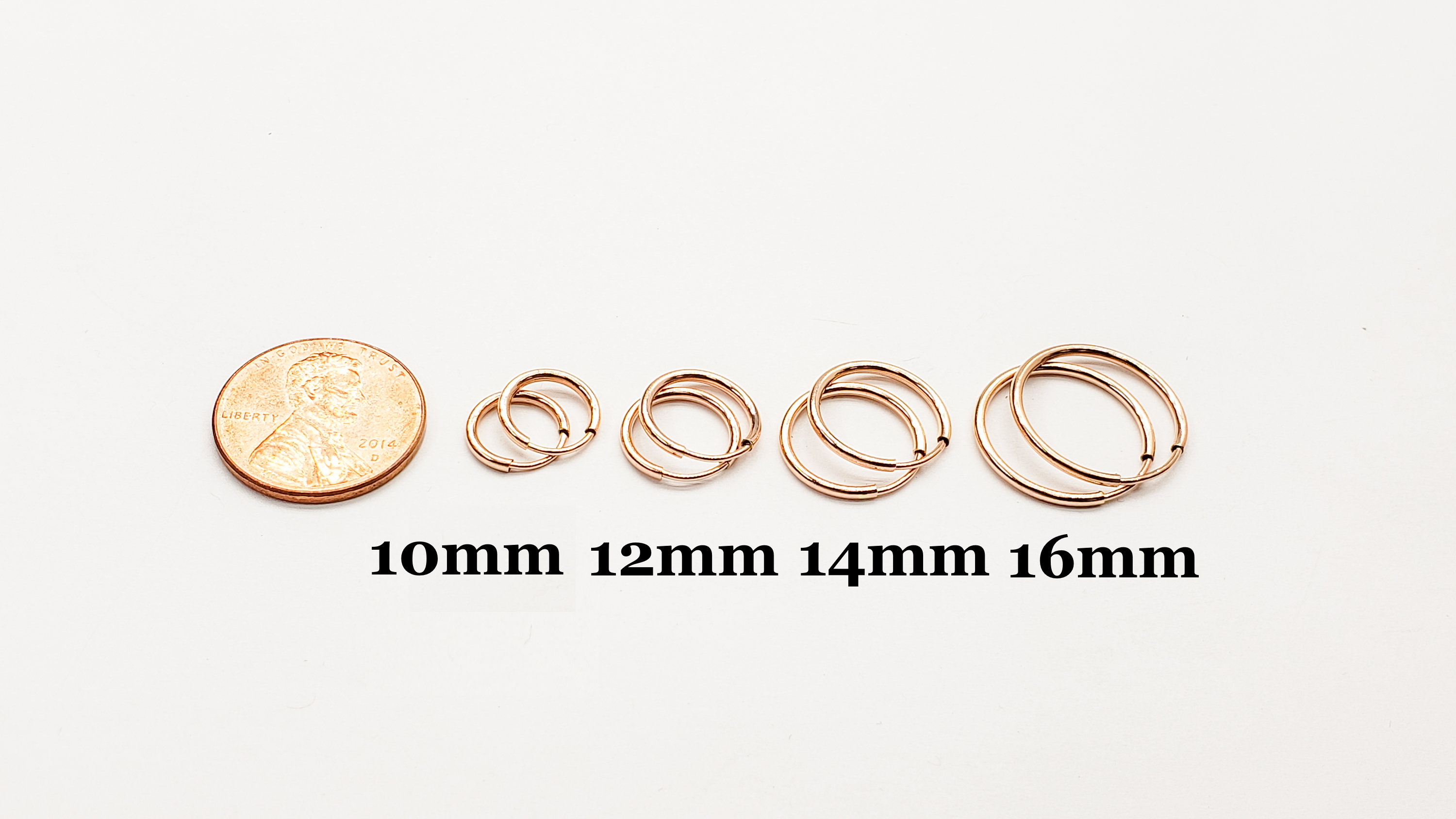 10 pieces small 16mm sterling silver round endless hoop earring E63 ...