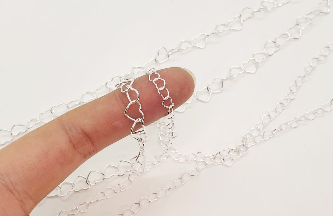 Sterling Silver Heart Chain, 4mm X 5mm or 6.3mm X 8mm, by the Foot ...