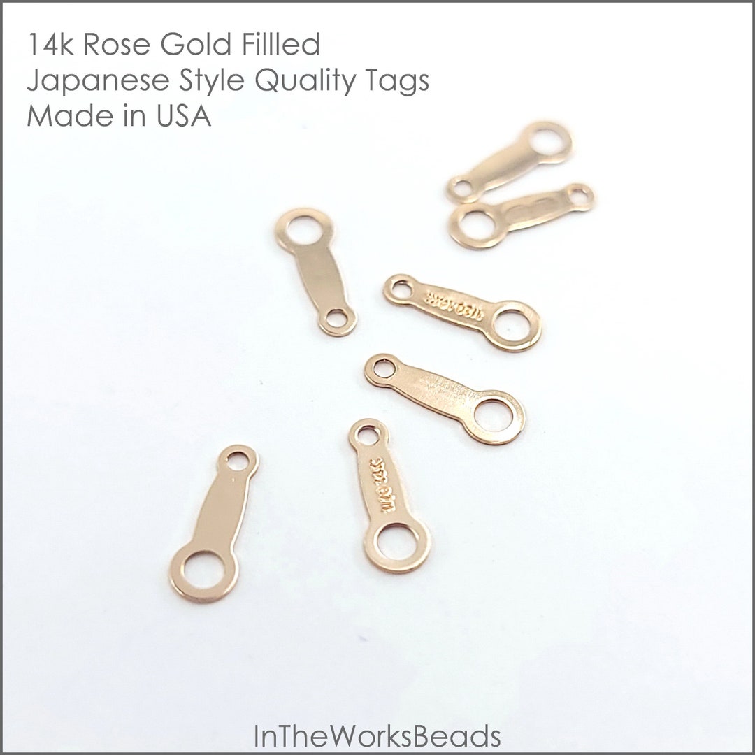 14k Rose Gold Filled Tags | Japanese Style | 20 Pieces | Bulk Savings ...
