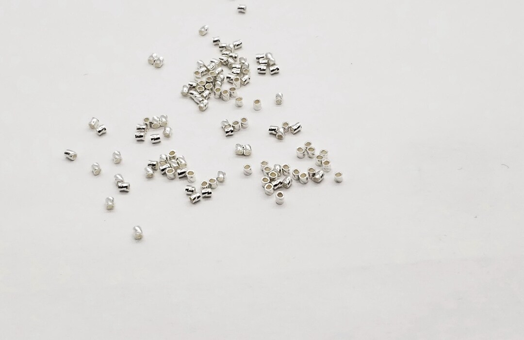 Sterling Silver Twisted Crimp Bead 2mm X 2mm | 0.8mm ID | 50 Pieces ...