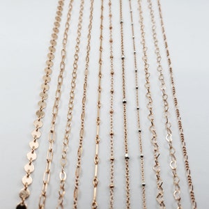14k Rose Gold Filled Chain, Pick Your Style, Pick Your Length, Made in ...