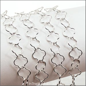 14k Gold Filled 4 Leaf Flower Chain, 10mm, Sterling Silver, Made in USA ...