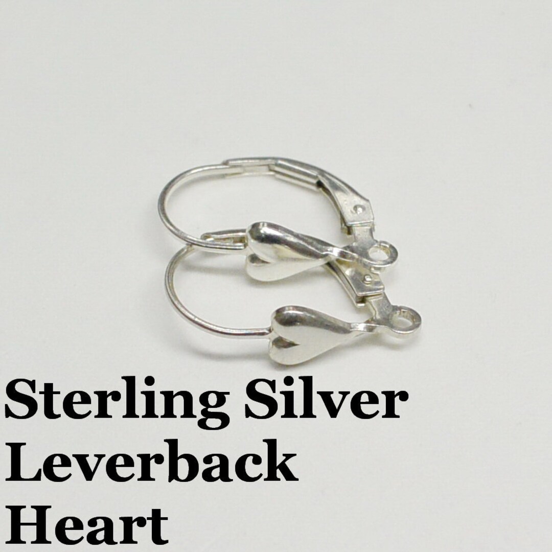 Sterling Silver Leverback Earring, Heart, 925, 2 Pair, Bulk Savings ...