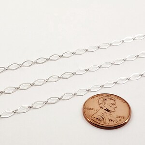 2.7mm X 5mm Flat Diamond Shape Long and Short Chain 1:1 Ratio, Sterling ...