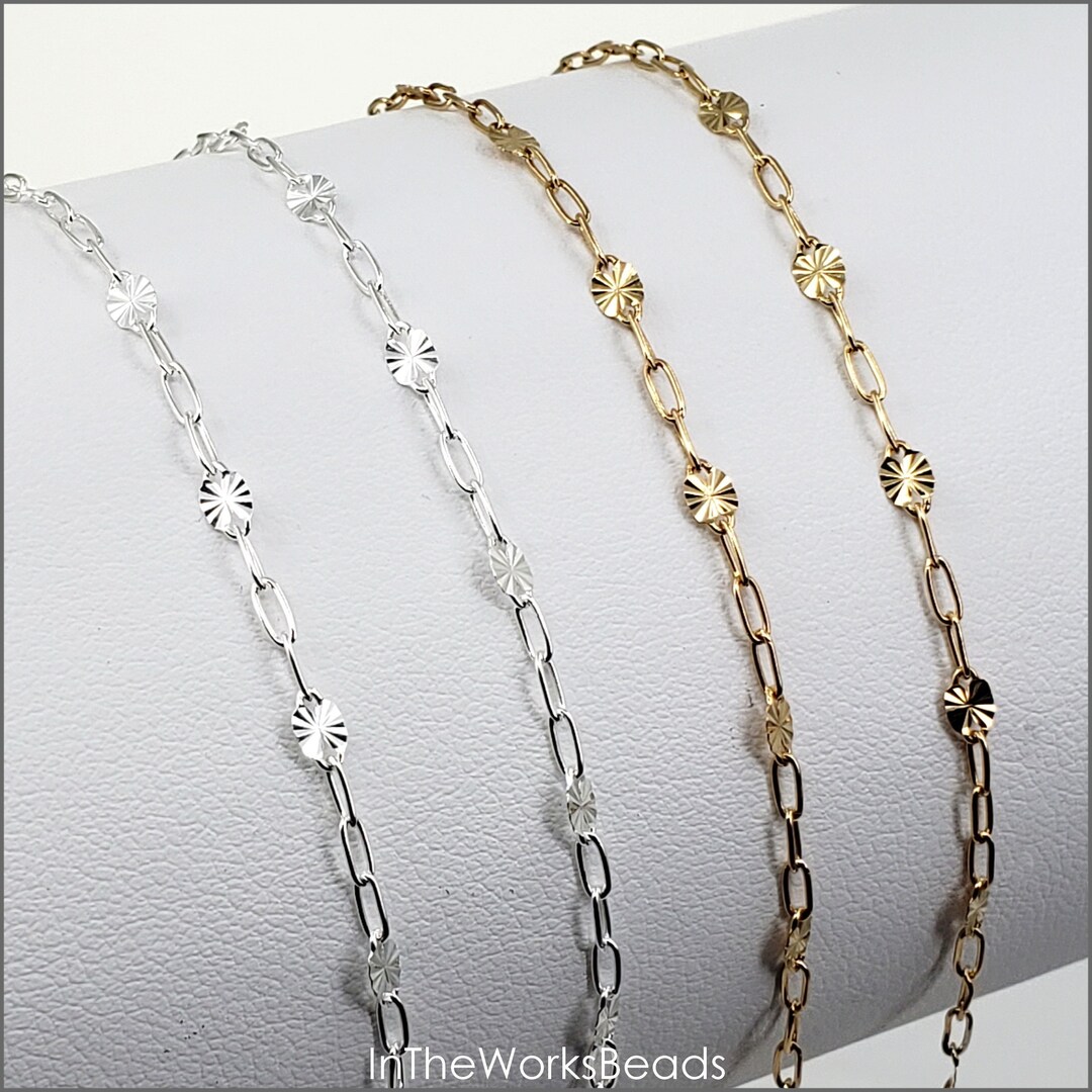 Drawn Cable Starburst Chain, 3:1 Ratio, 1.6mm X 3.7mm, Sterling Silver ...