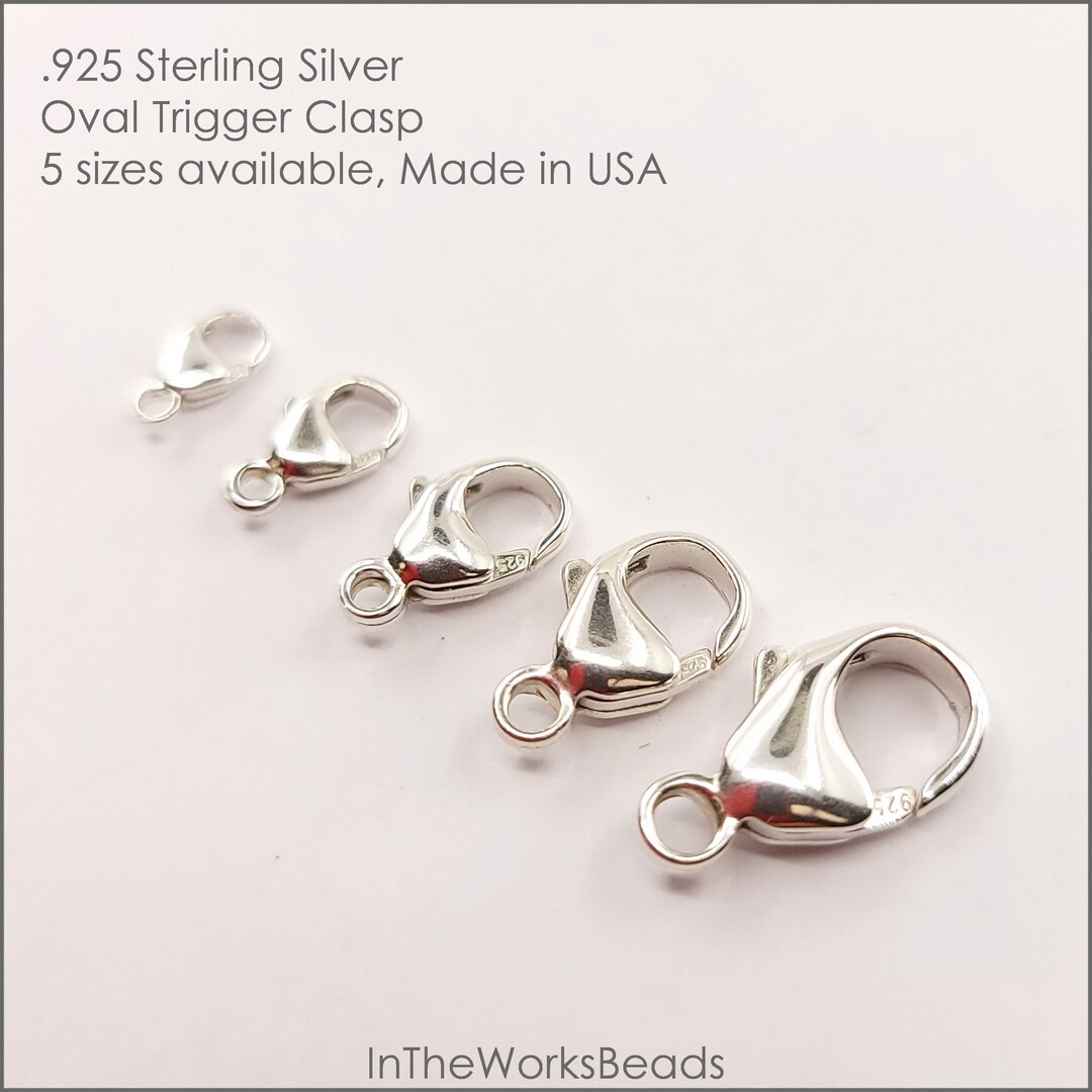 Sterling Silver Trigger Clasp 3.8mm, 4.8mm, 6mm, 7mm, 8.7mm | Assorted Pack Sizes | Bulk Savings ...