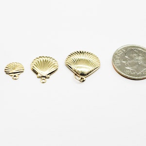 14k Gold Filled Charm | Clam Shell 7mm, 11mm, 15mm | Lightweight ...
