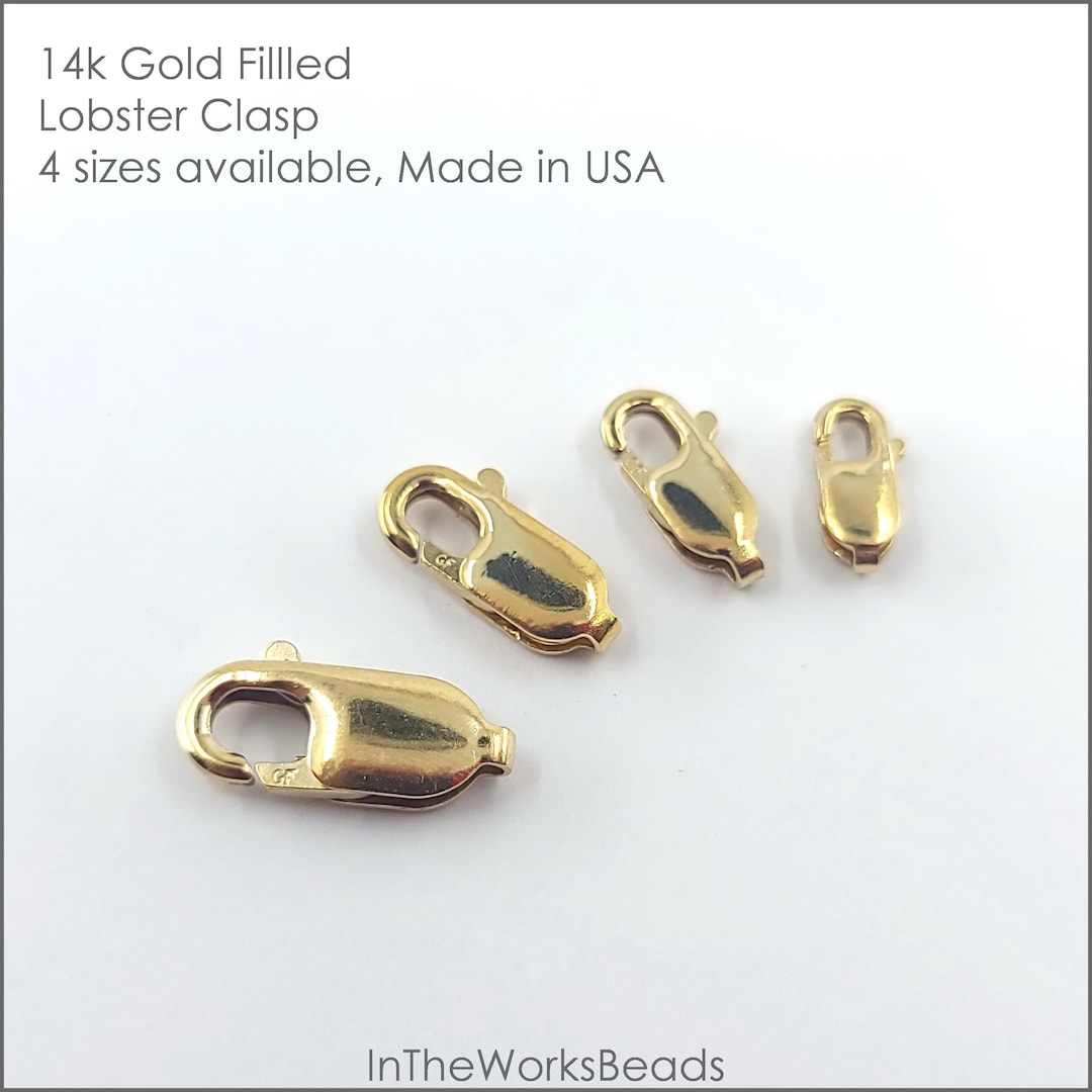 14k Gold Filled Lobster Clasp, 4 Sizes, 8mm, 10mm, 12mm, 14mm, Made in ...