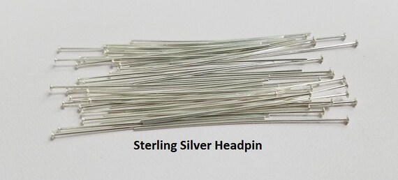 Sterling Silver Head Pin 26 Gauge 2 Inches Sold in Packs of | Etsy