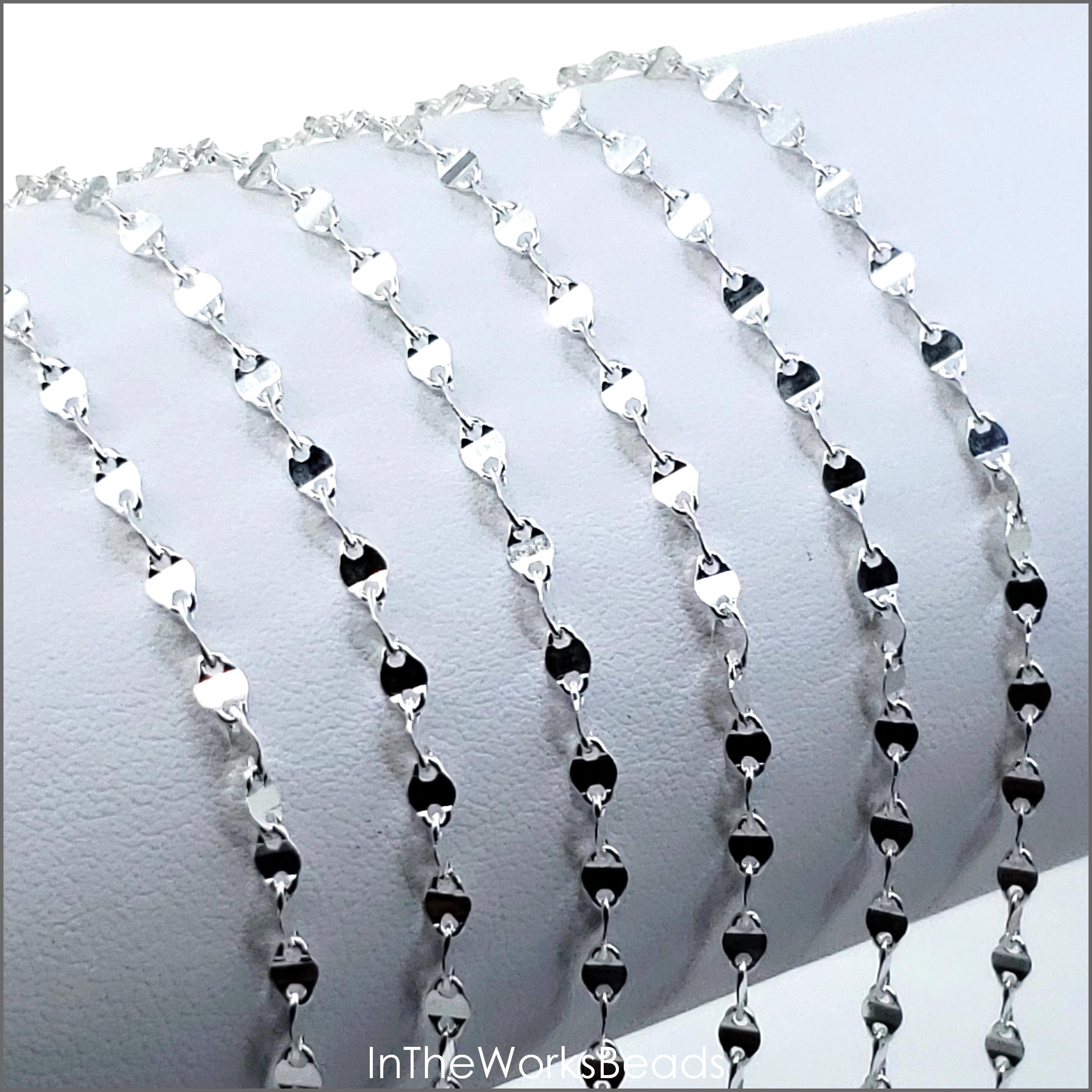 Flat Sequin Disc Chain, 2.2mm X 3.8mm, Sterling Silver, 14k Gold Filled ...