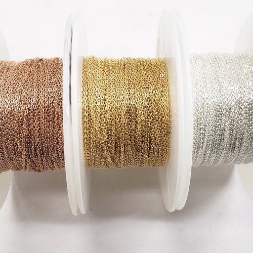 Dainty Flat Cable Chain 1mm X 1.3mm Sterling Silver 14k - Etsy