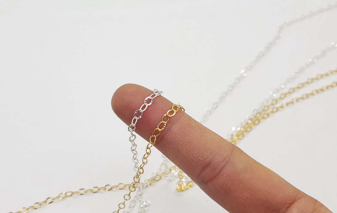 Diamond Cut Sparkle Chain, 3mm X 4mm, Sterling Silver, 14k Gold Filled ...