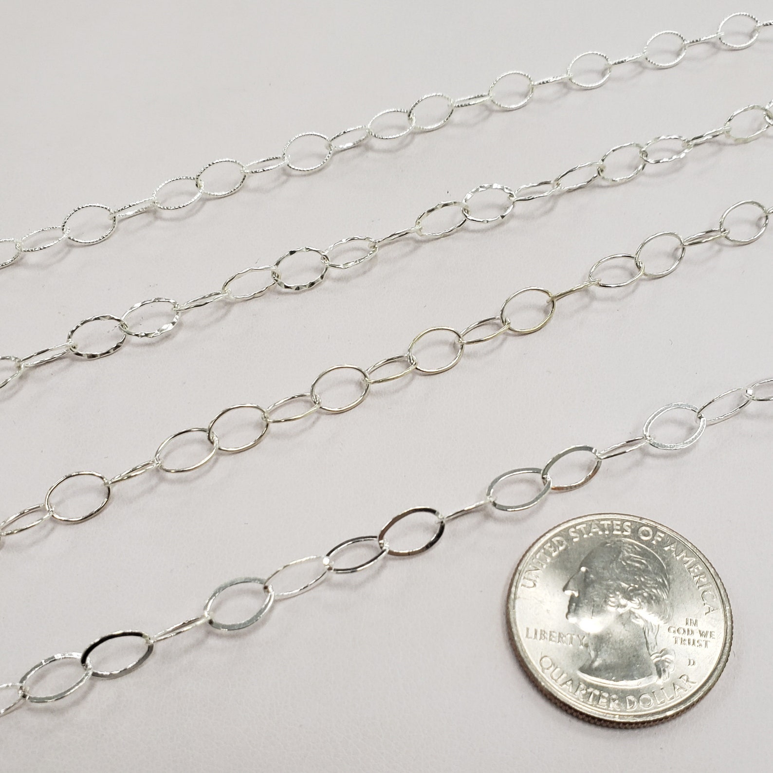 Sterling Silver Oval Cable Chain 8mm X 6mm USA Round Flat - Etsy