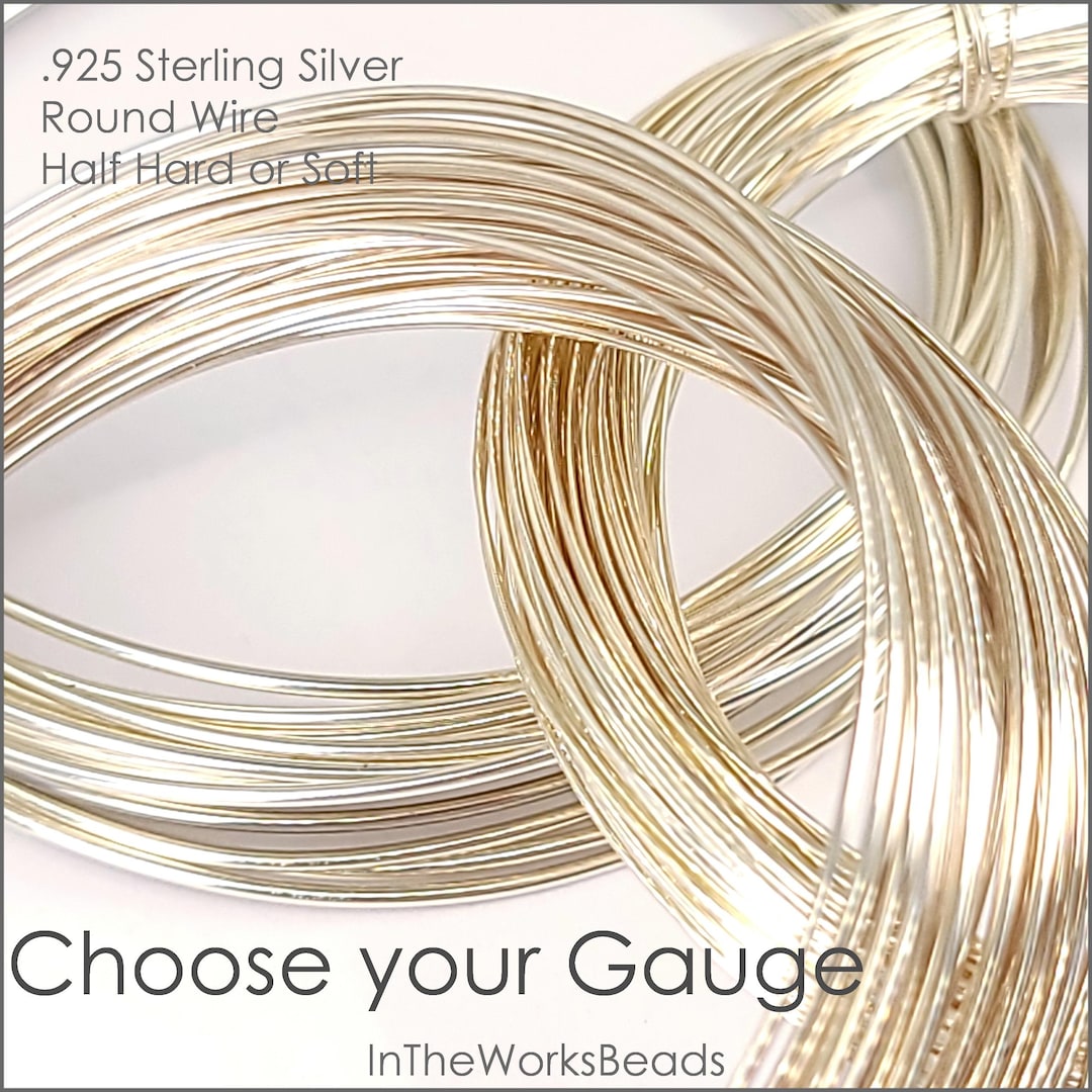 Sterling Silver Wire 10, 12, 14, 16, 18, 20, 22, 24, 26, 28, 30 | Half ...
