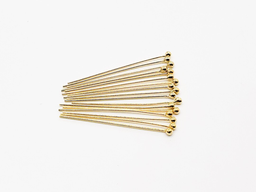 14k Gold Filled Ball Pin, 24 Gauge, 1 Inch, 1.5mm Ball | 10 Pieces ...