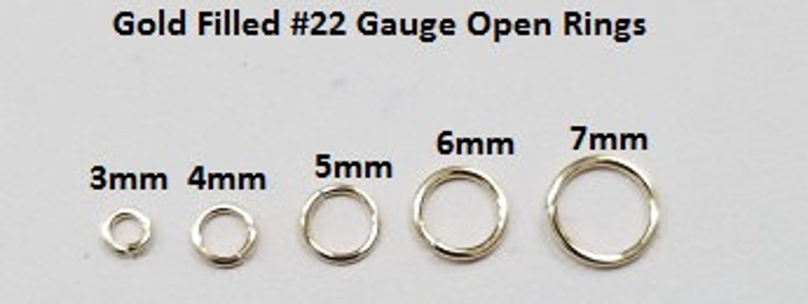 14k Gold Filled Open Ring, 22 Gauge, 3mm OD | 50 Piece Pack | Bulk ...