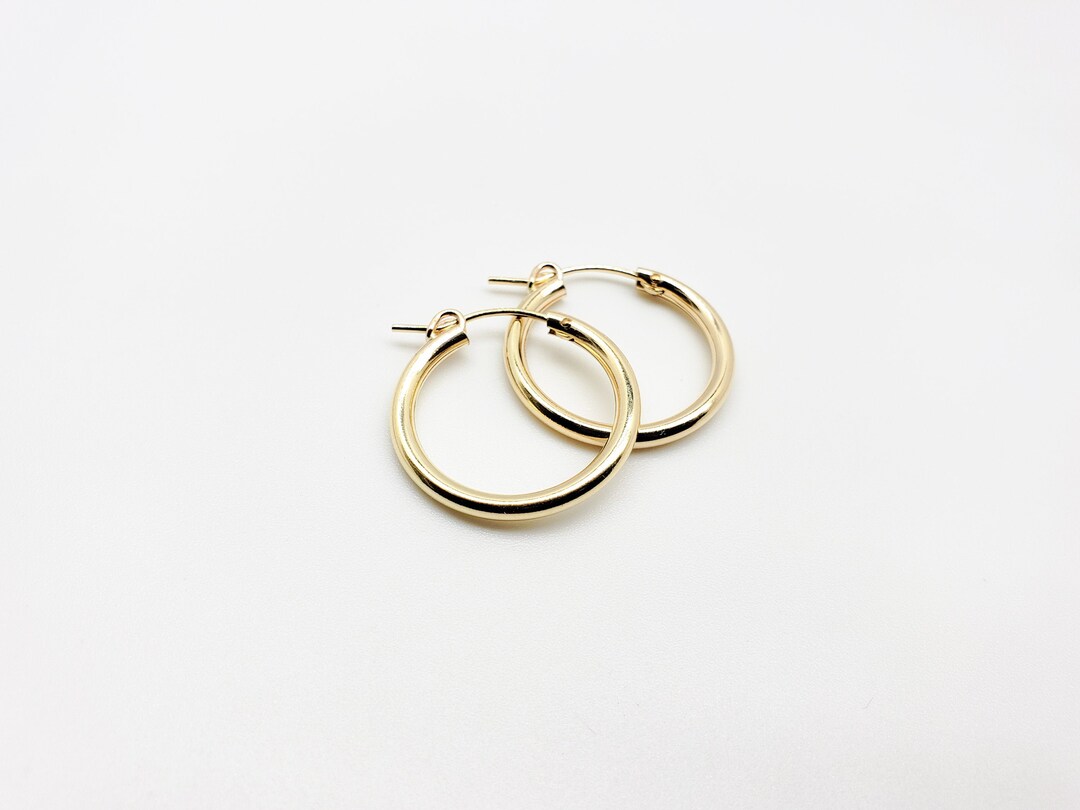 14k Gold Filled Euro Wire Hoops | Smaller Sizes | 2.3mm Thick | 13mm ...