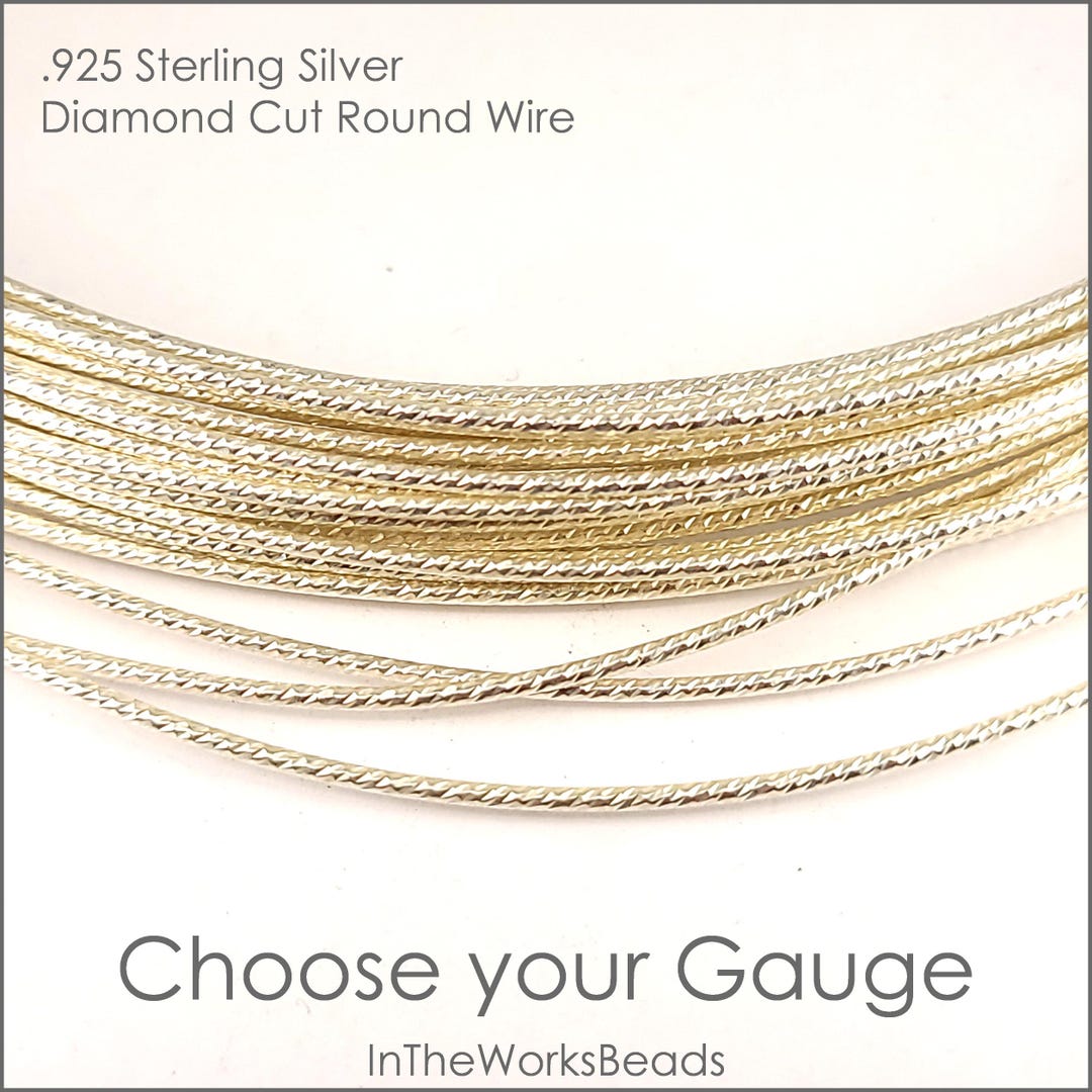 Sterling Silver Diamond Cut Round Wire 16, 18, 20, 22 | Sold by Foot or ...