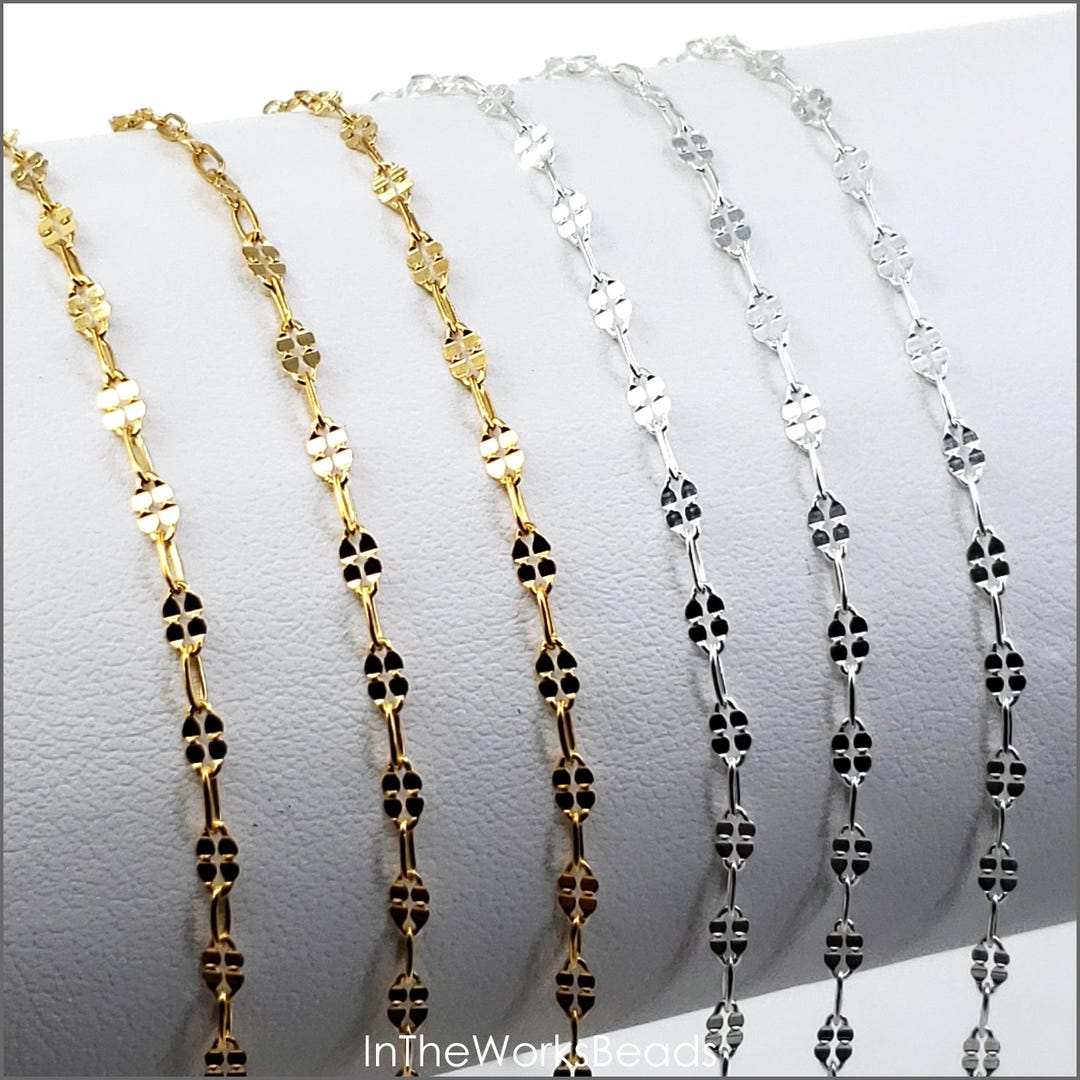 Drawn Cable Double Dapped Chain, 1:1 Ratio, 1.6mm X 3.7mm, Sterling ...