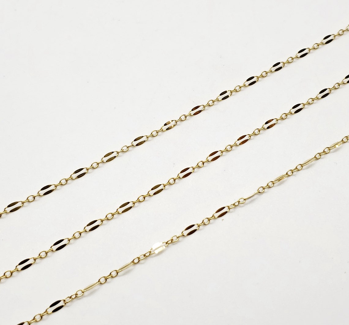 Long and Short Dapped Sequin Chain 5mm X 2.4mm Sterling | Etsy Australia