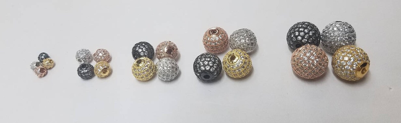 1 Piece Round Micro CZ Pave Beads 5mm 6mm 8mm 10mm - Etsy